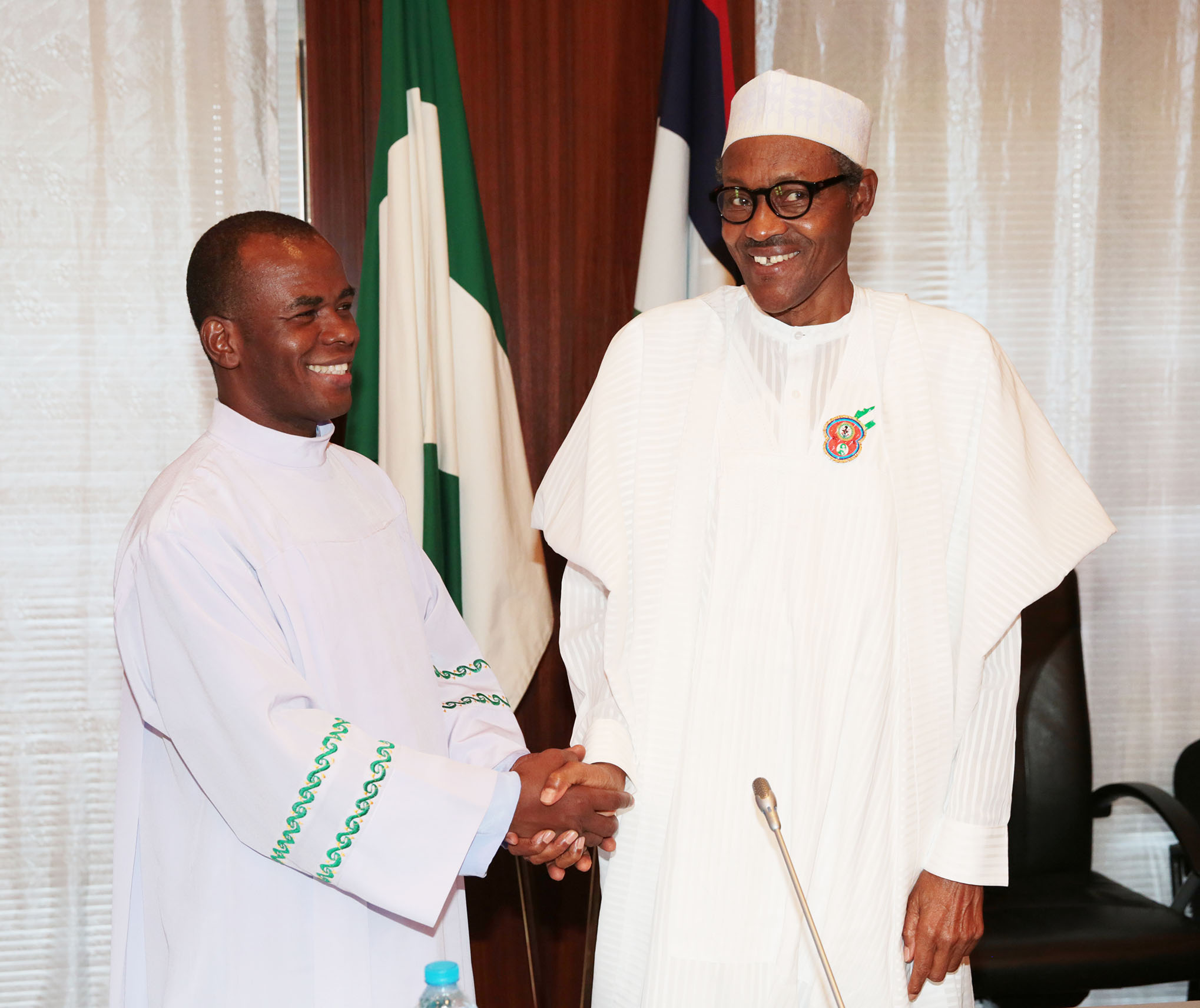 PHOTO NEWS: Buhari Receives Rev Fr Mbaka In Aso Rock | African Examiner